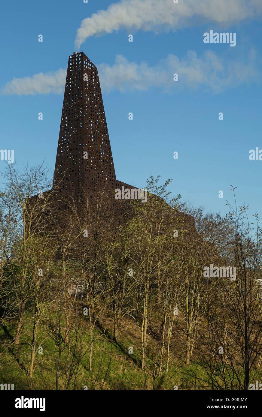 Incineration plant, Roskilde, Copenhagen. The Energy Tower is a new ...