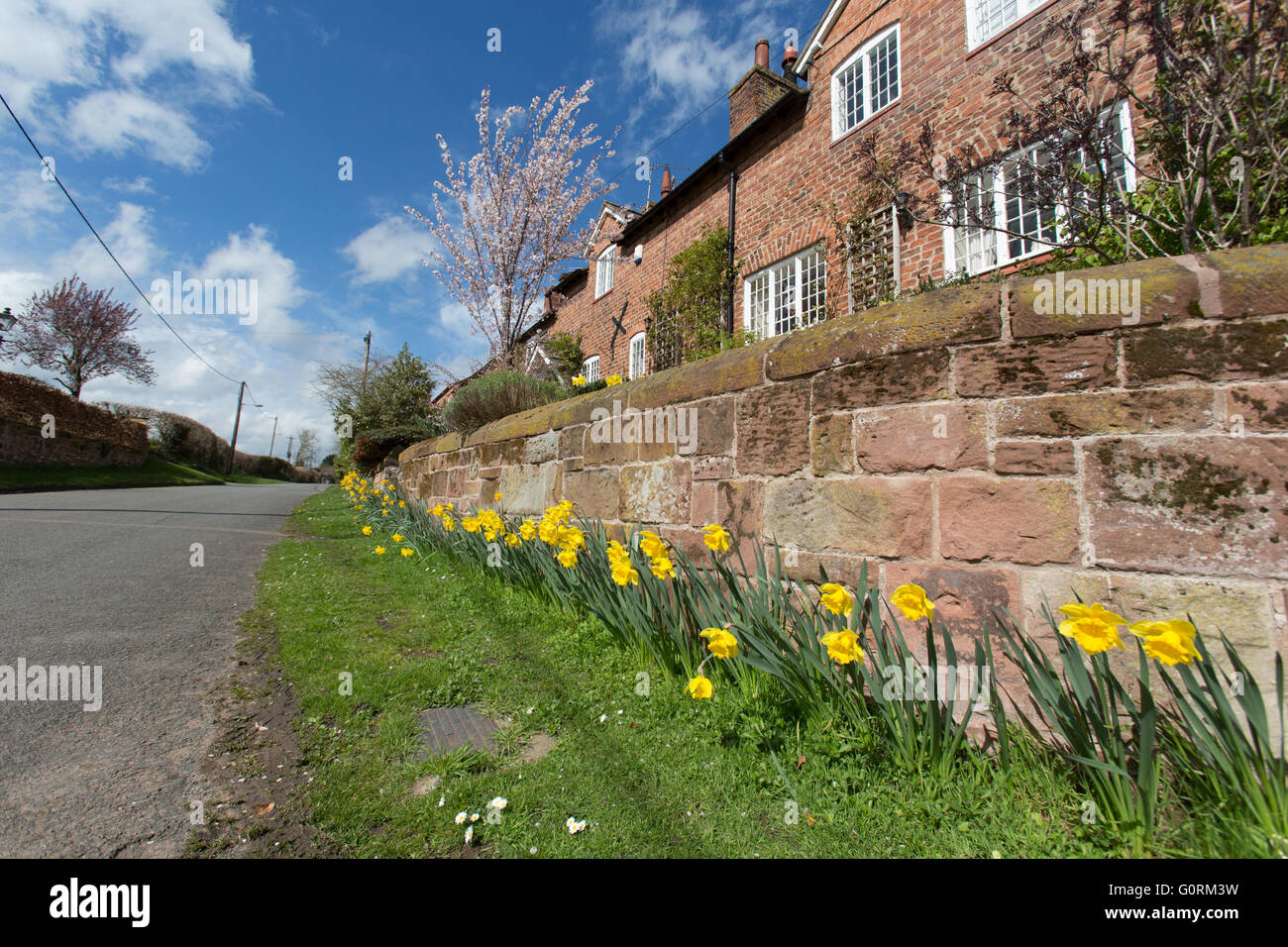 Village of Churton, Cheshire, England. Picturesque spring view of ...