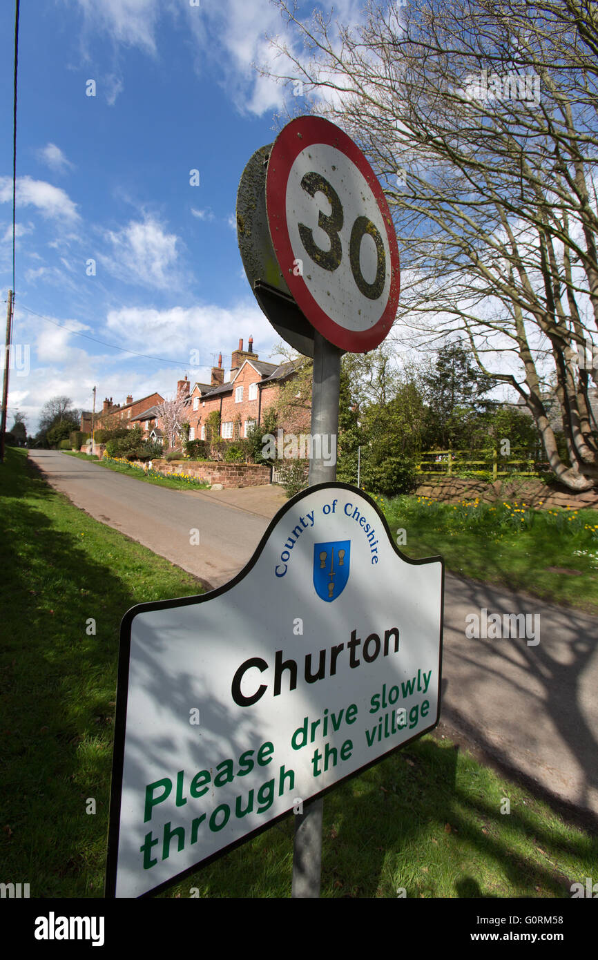Village of Churton, Cheshire, England. Picturesque spring view of ...