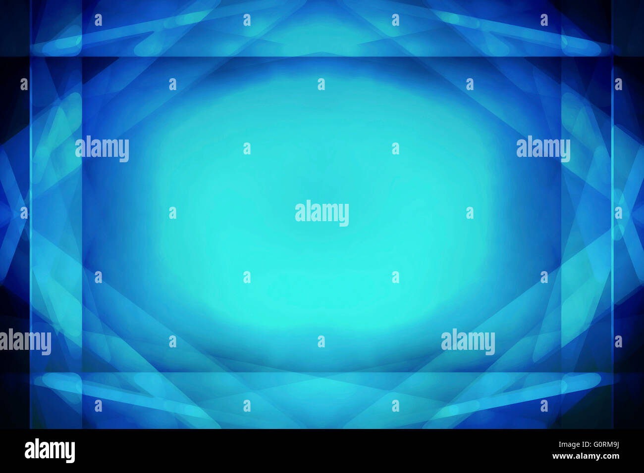 Blue frame border background with centre highlight Stock Photo - Alamy