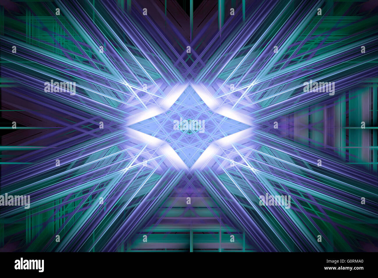Green and blue glowing star Stock Photo - Alamy