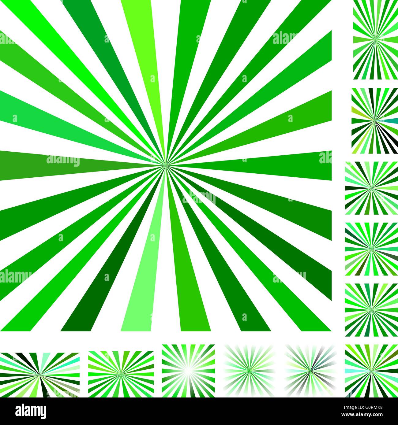 Green white ray burst background set Stock Vector Image & Art - Alamy