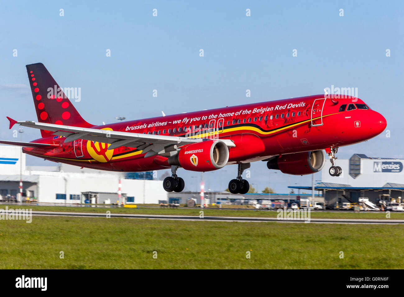 Plane Airbus A320 Brussels Airlines in Color Values Belgian football ...