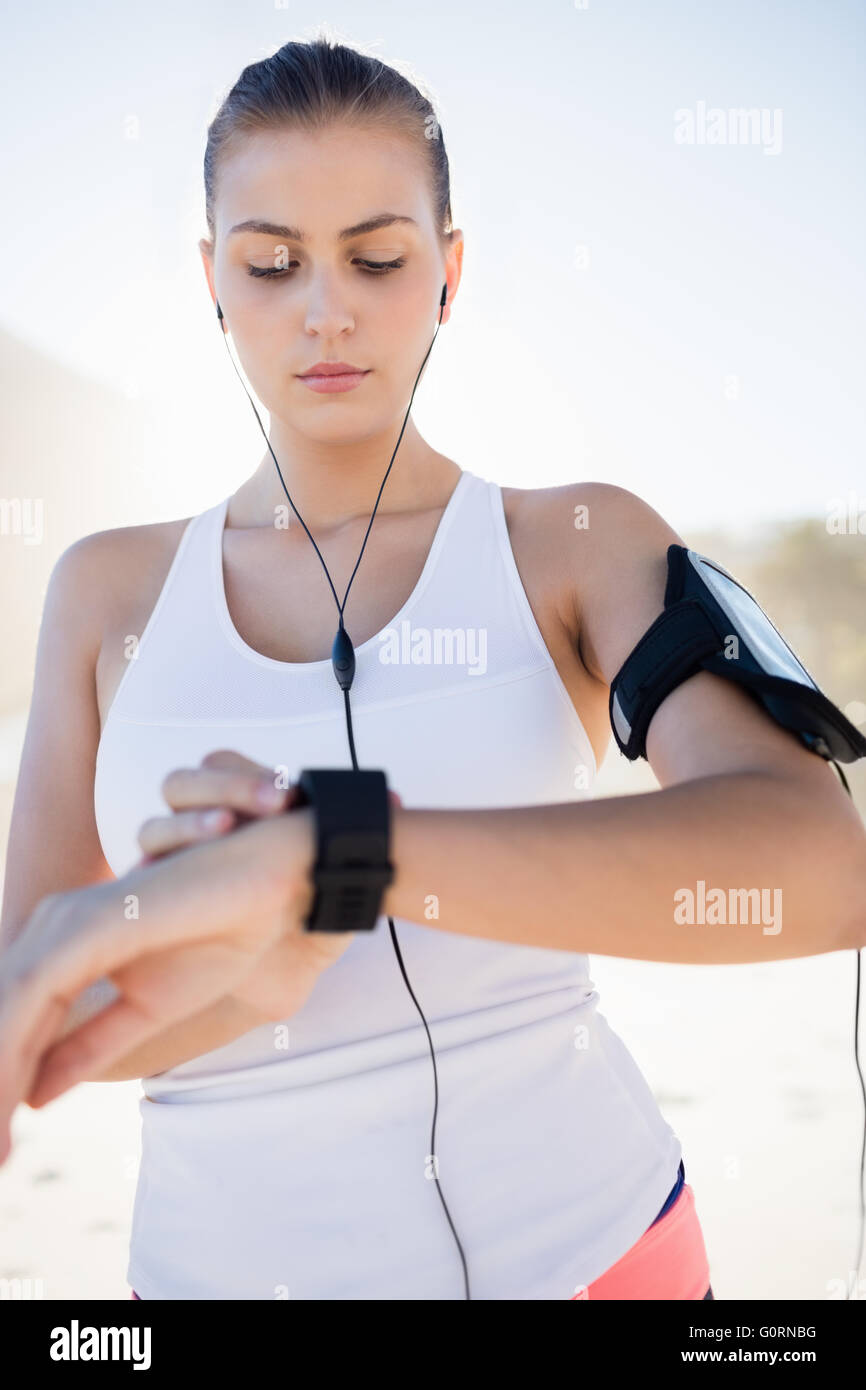 Fit woman on the beach Stock Photo - Alamy