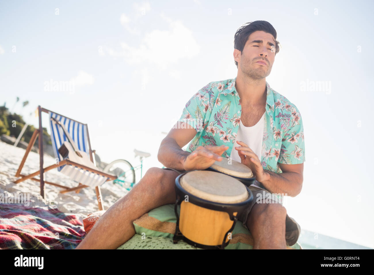 Man playing the drums Stock Photo - Alamy