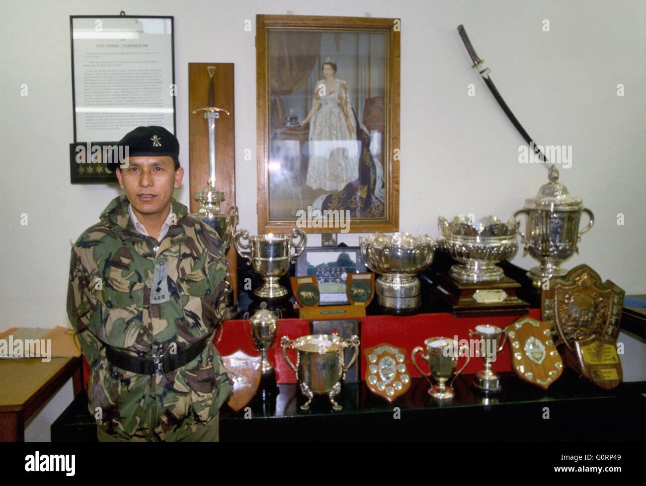 Royal Army, 6th rifle Gurka Regiment, officers club Stock Photo - Alamy