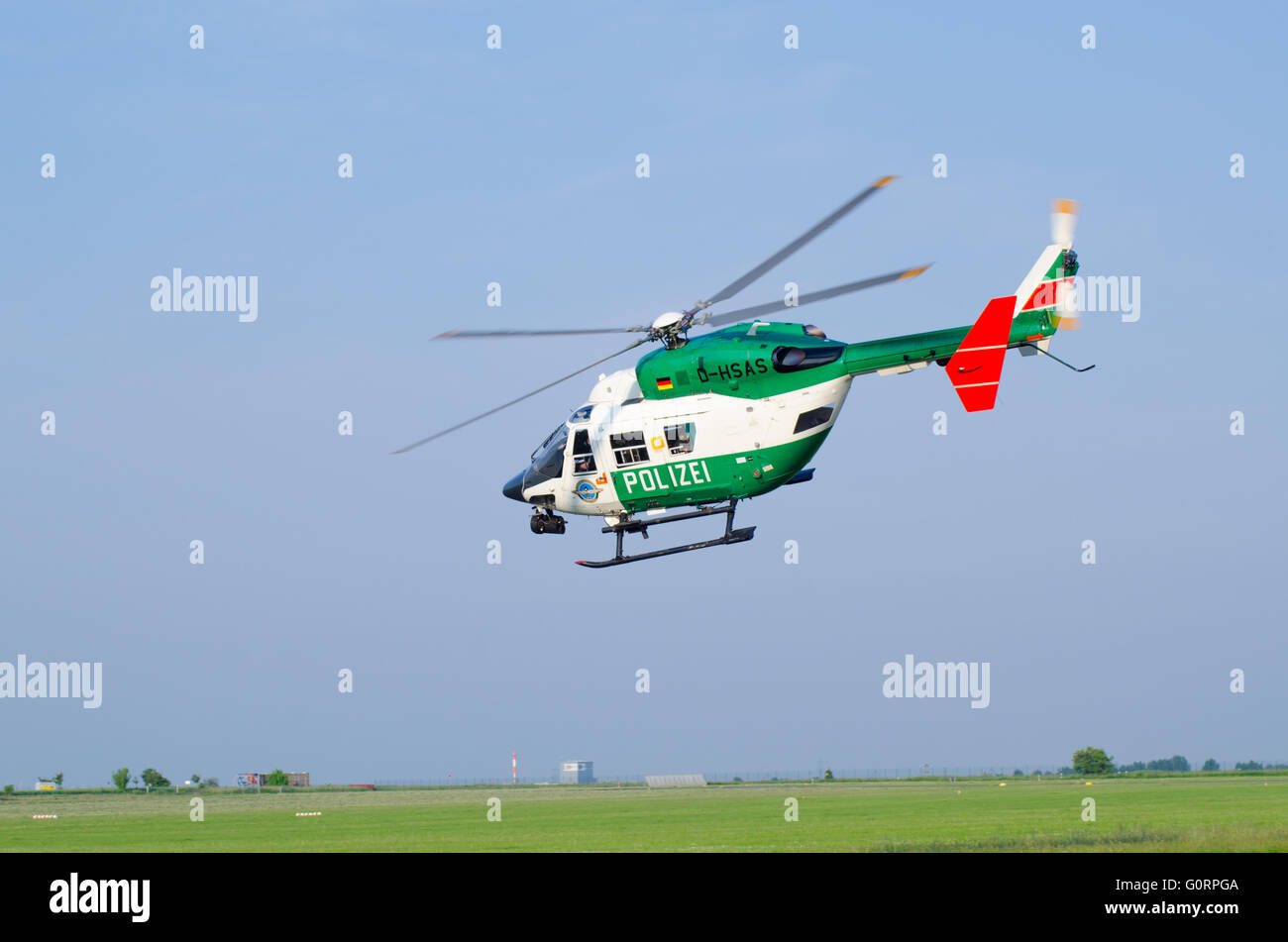 German Police Helicopter Stock Photo - Alamy
