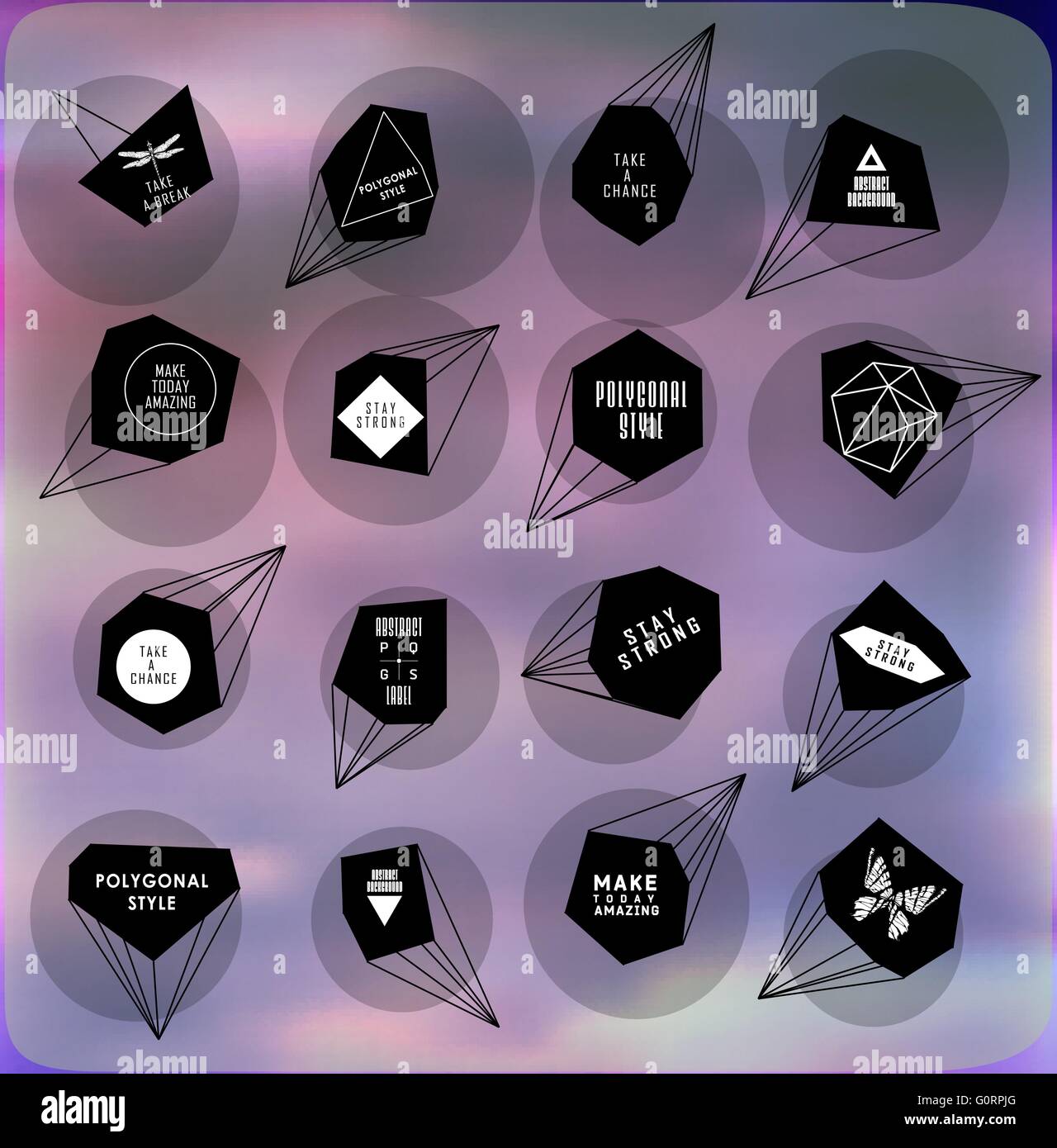Abstract polygonal label design. Elements of astronomy Stock Vector ...