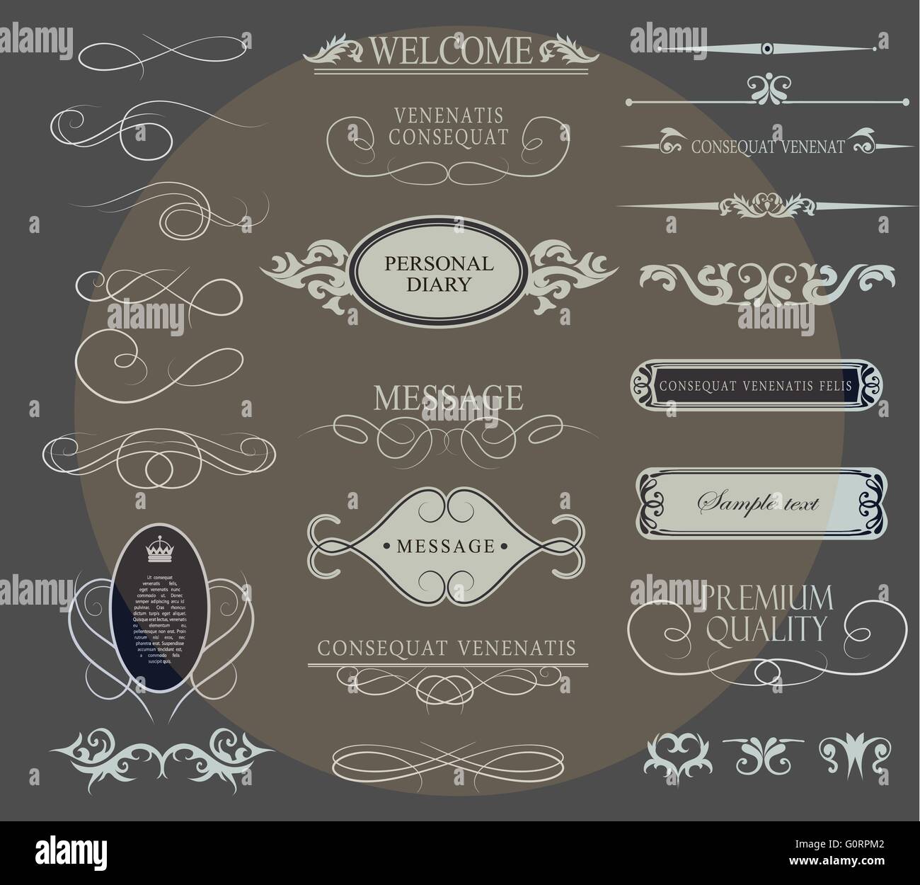 Set of calligraphic elements for design Stock Vector Image & Art - Alamy