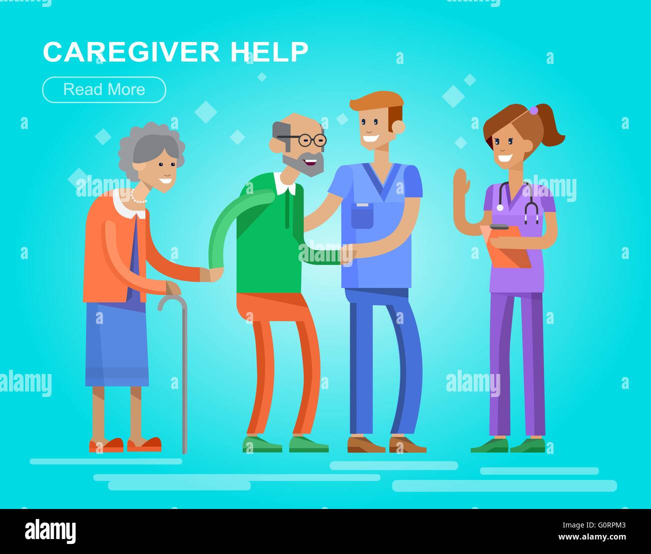Senior woman caregiver Stock Vector Images - Alamy