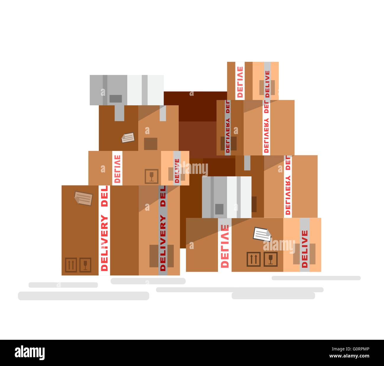 Sealed cardboard box top Stock Vector Images - Alamy