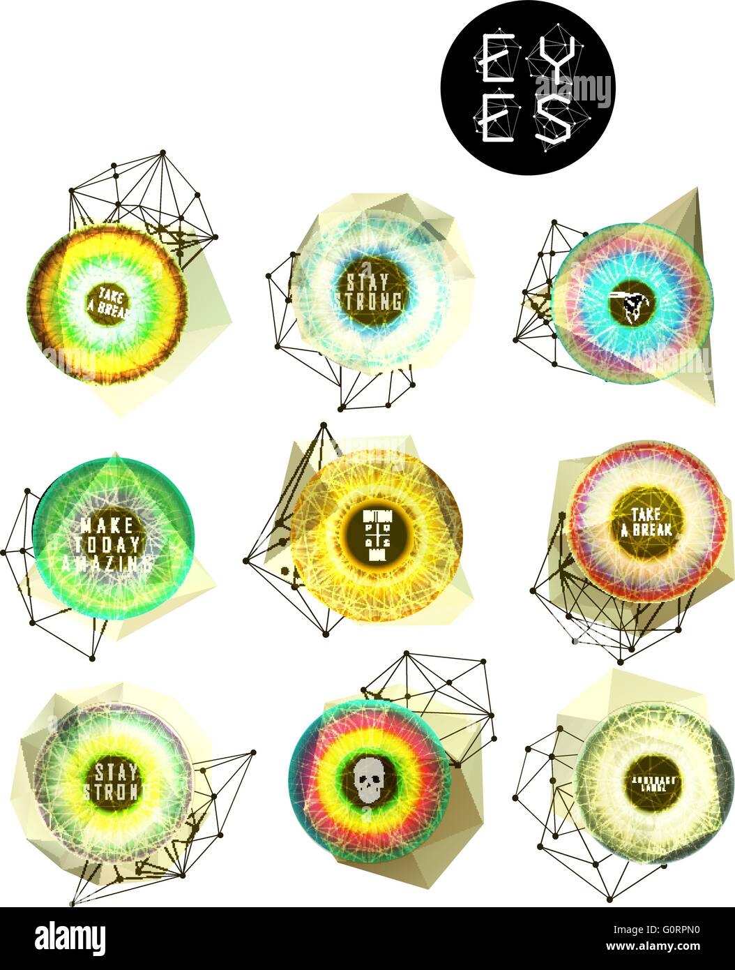 Collection vector color polygonal Stock Vector Images - Alamy