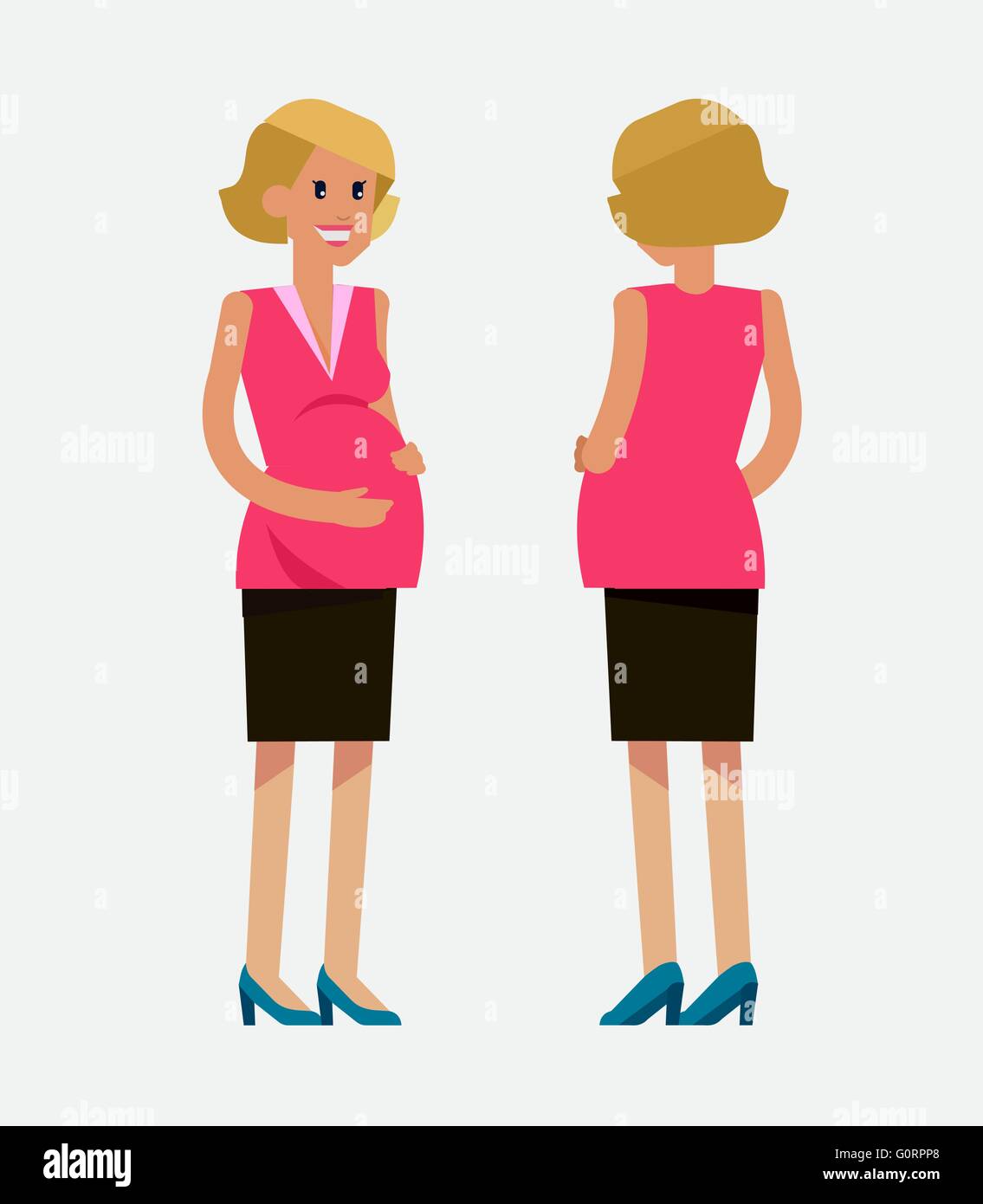 Pregnant woman cartoon Stock Vector Image & Art - Alamy