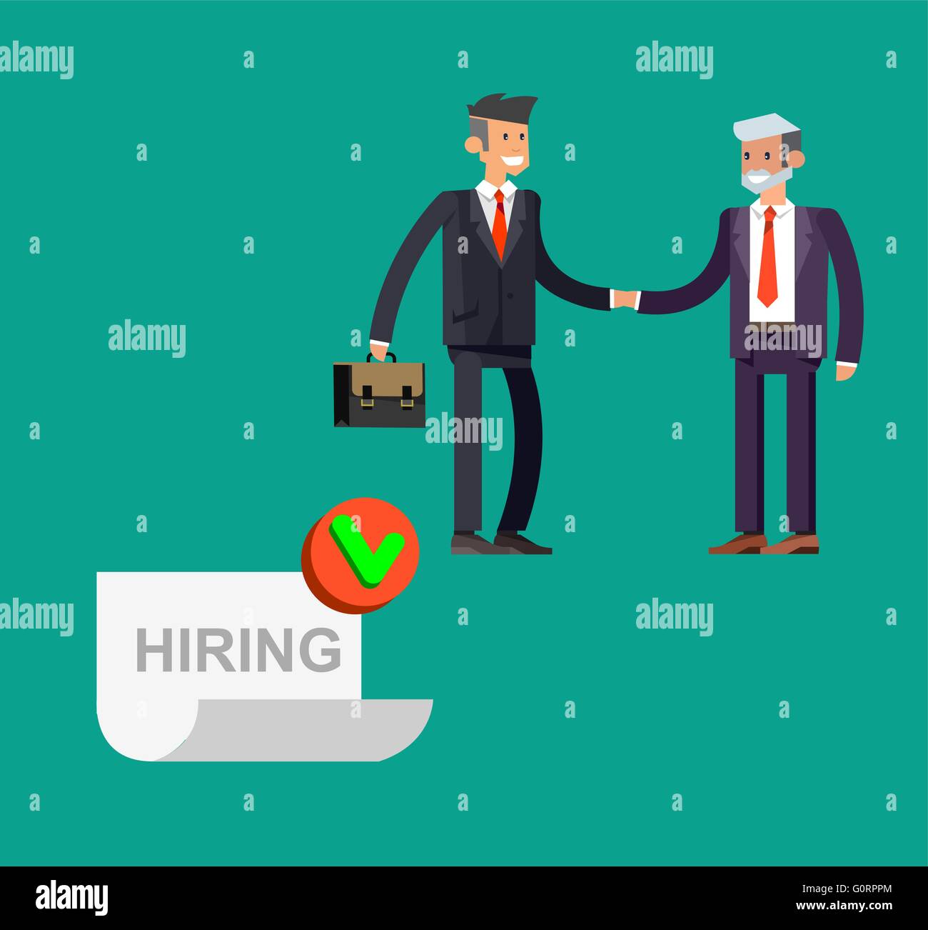 Handshake on work contract icon Stock Vector Images - Alamy