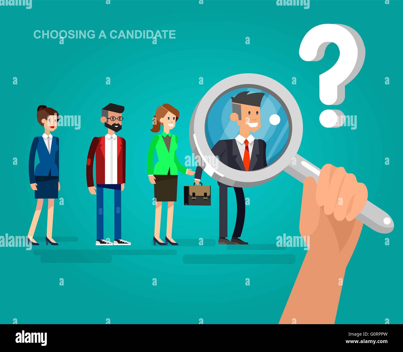 Hiring process concept with candidate selection Stock Vector Image ...