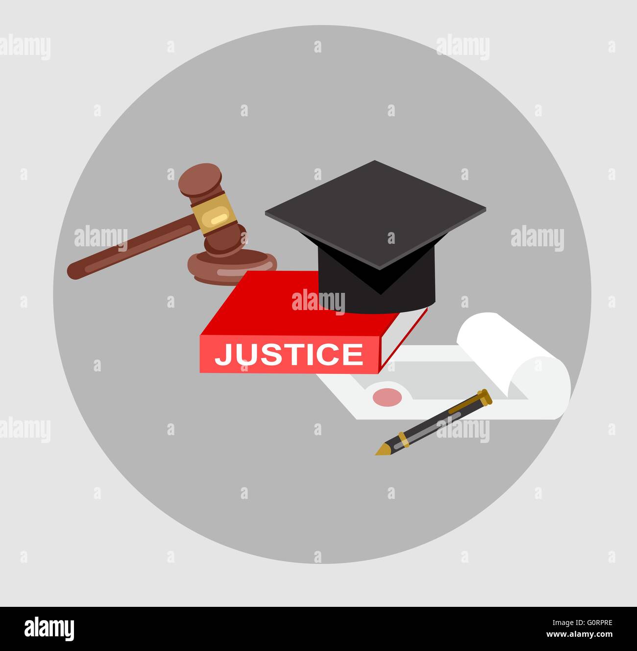 Law horizontal banner set with judical system elements isolated vector ...