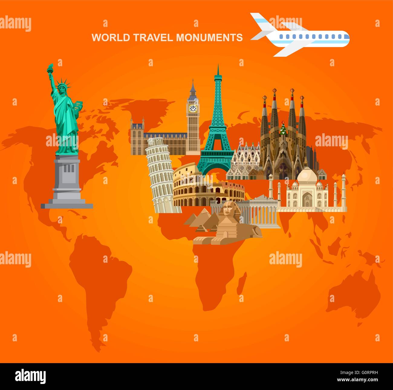 High quality, detailed World landmarks Stock Vector Image & Art - Alamy