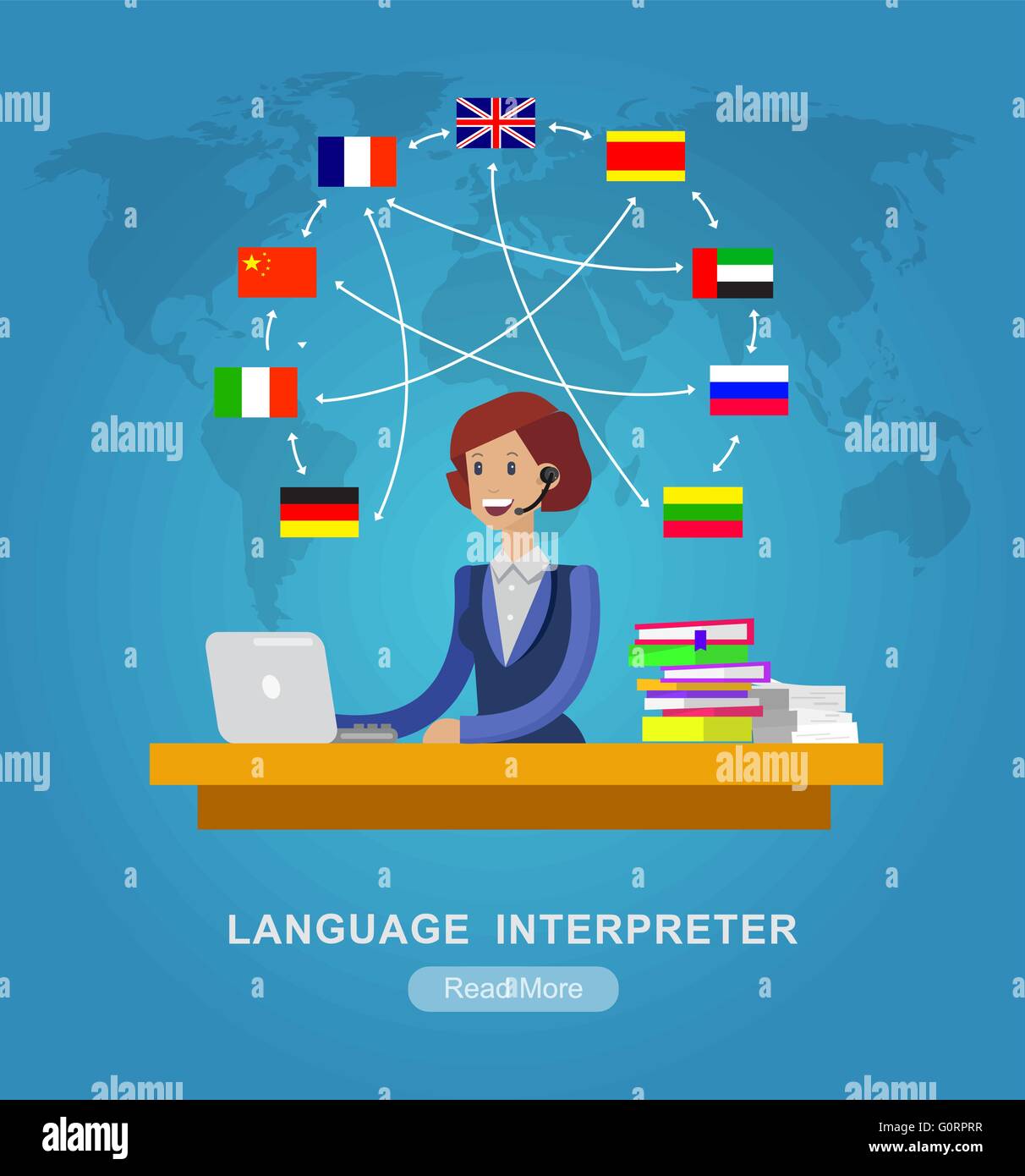 Vector detailed character Language translator Stock Vector Image & Art ...