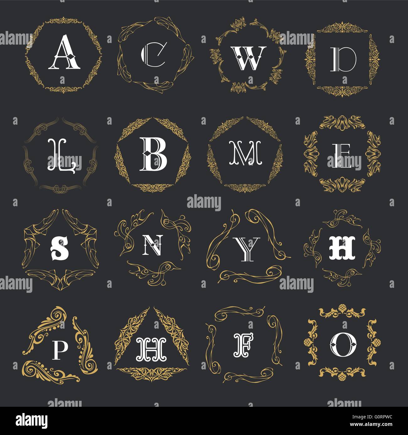 Monogram logo template Stock Vector Image & Art - Alamy