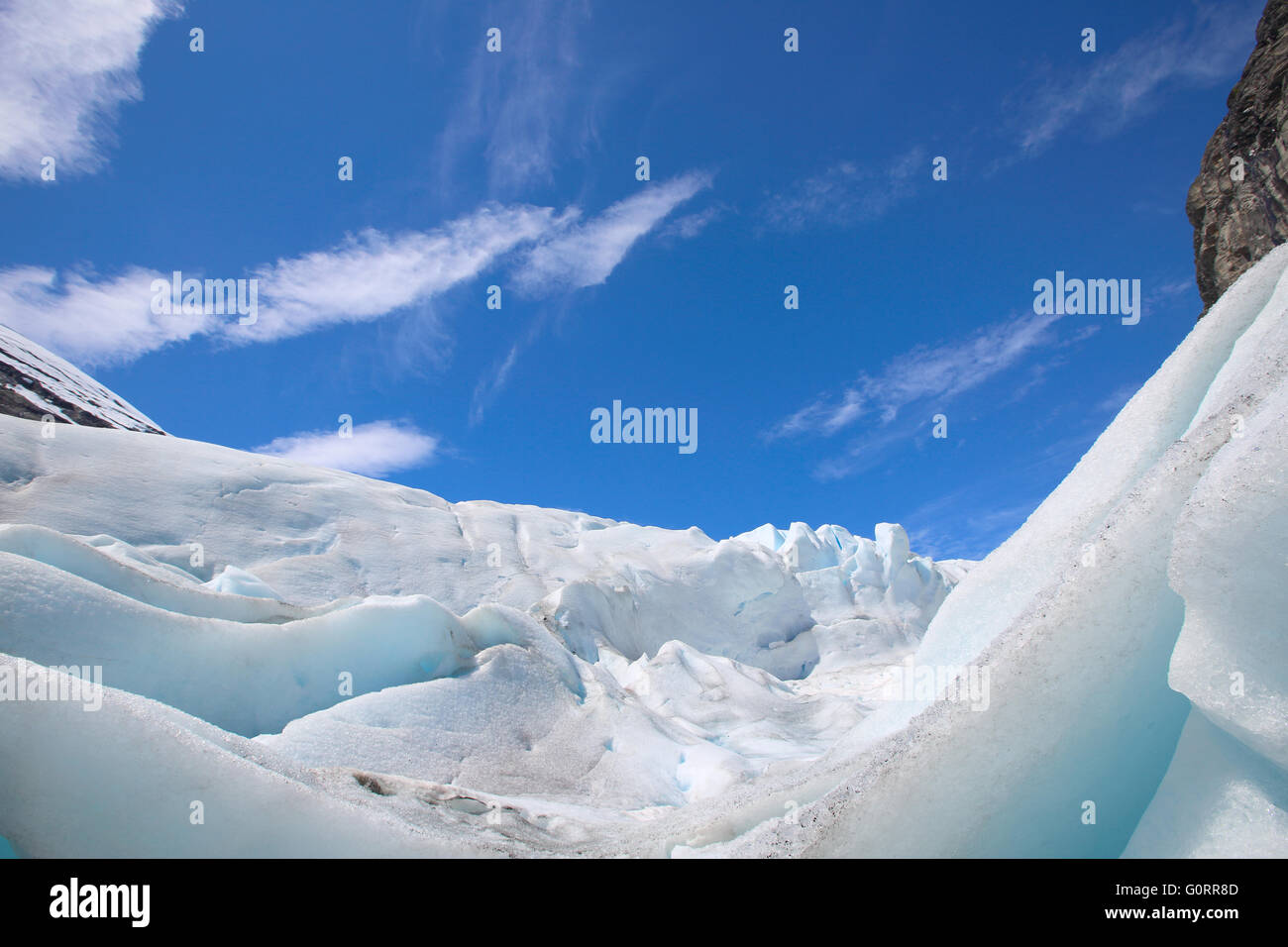 Winter ice landscape of glacier Nigardsbreen, Norway Stock Photo - Alamy
