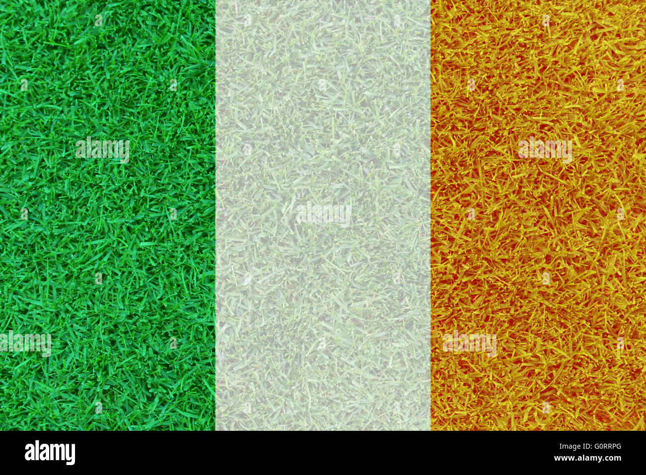 Football field textured by Ireland national flag on euro 2016 Stock ...