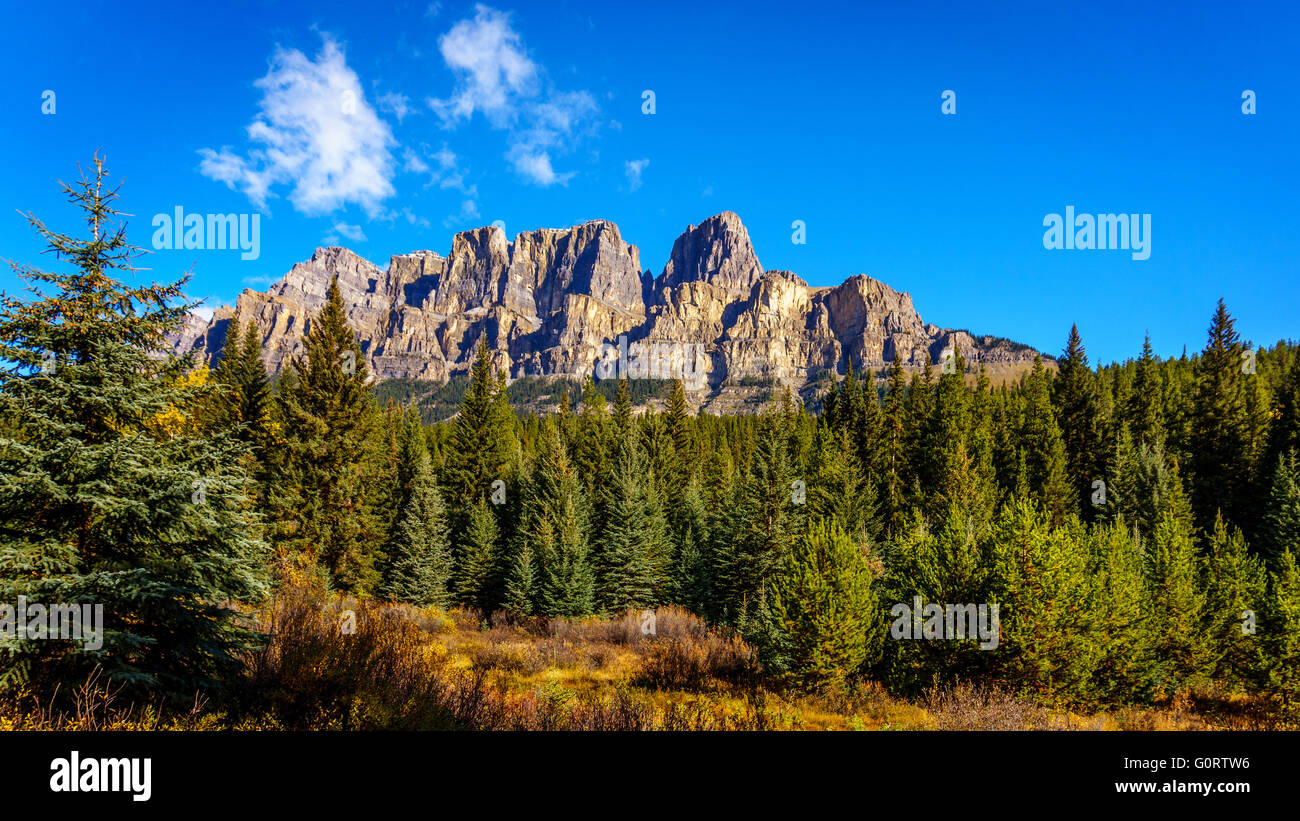 Castle Mountain in the Fall in Banff National Park in the Rocky ...