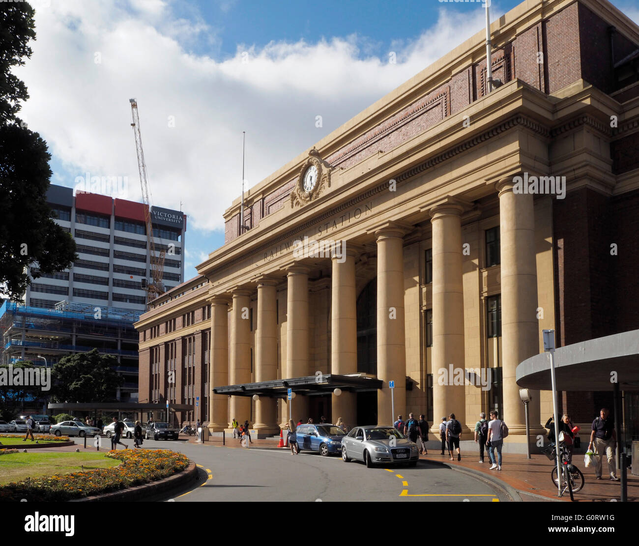 Exterior of Railway Station building in Wellington, New Zealand Stock ...