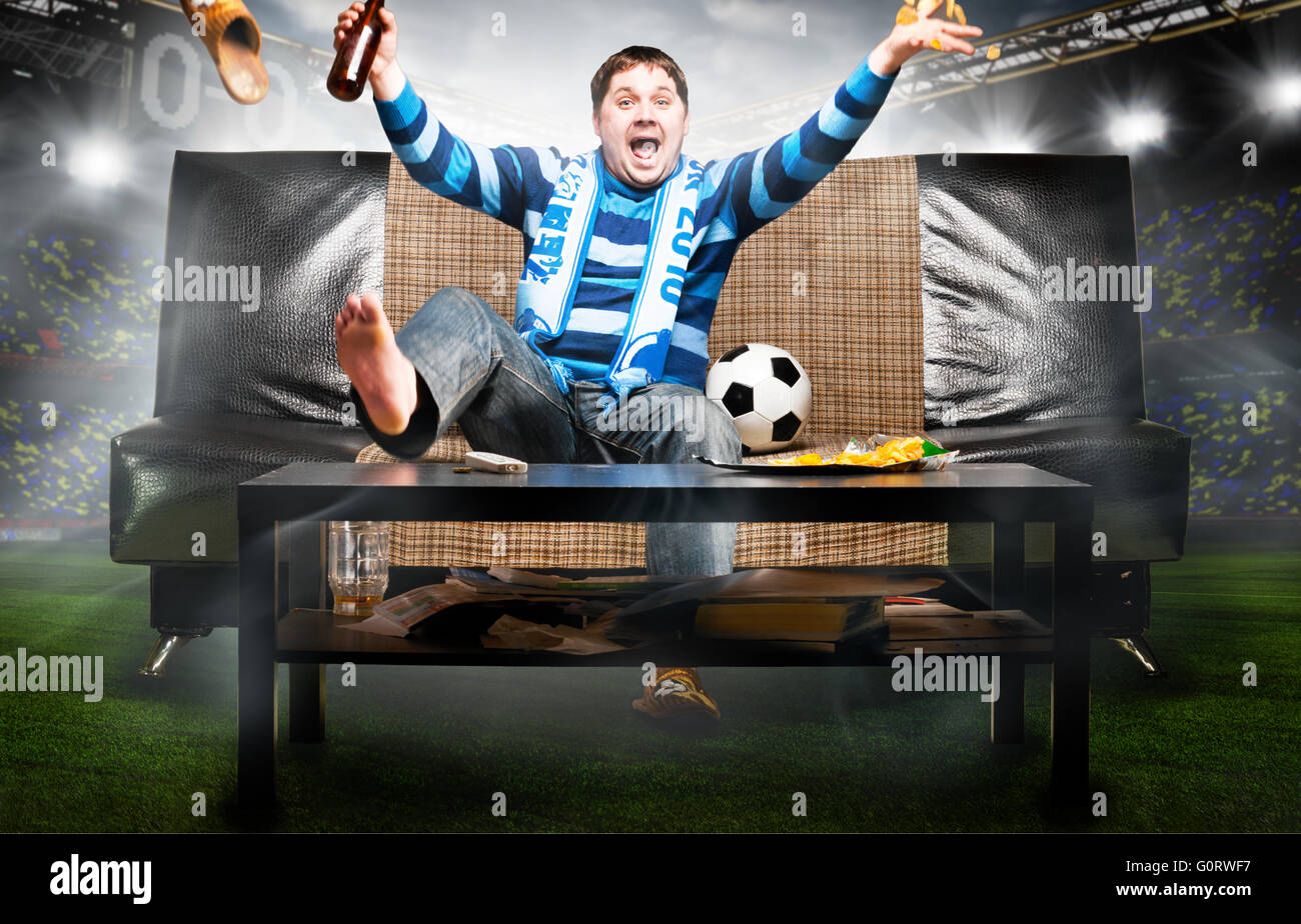 Fat soccer fan hi-res stock photography and images - Alamy