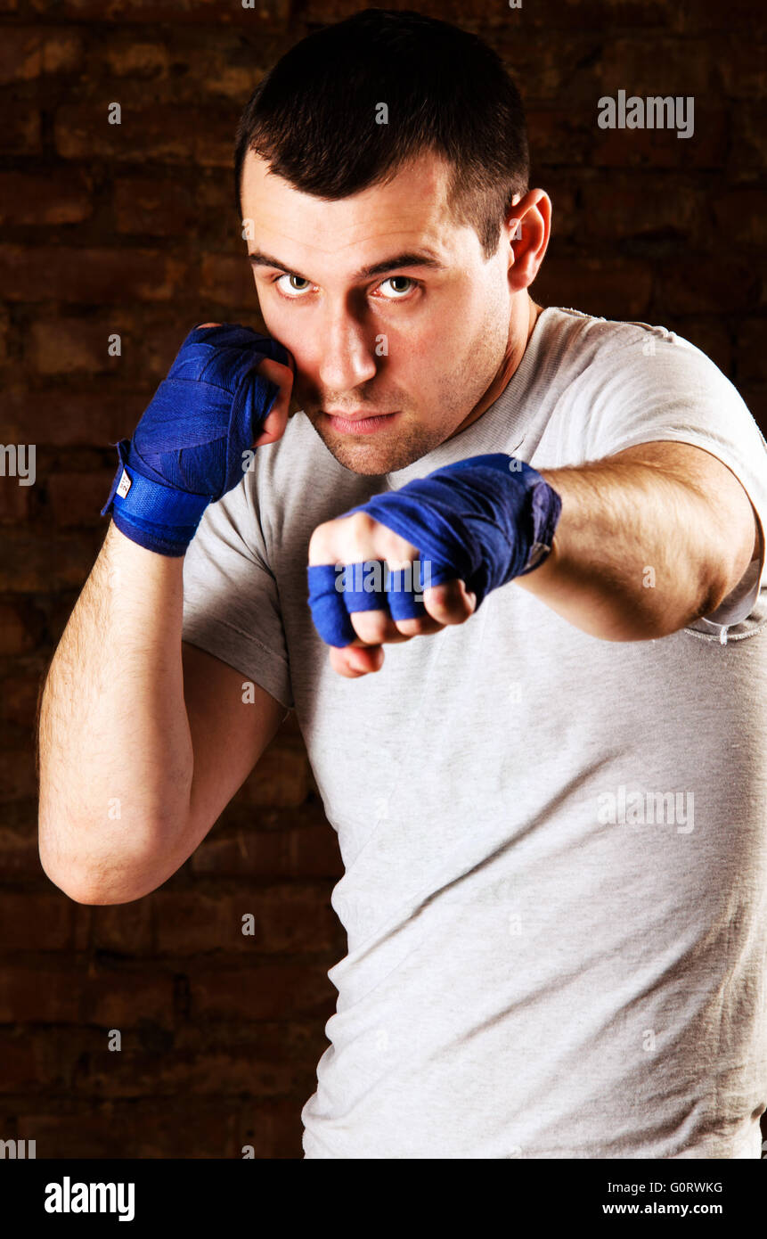 Close up angry male boxer hi-res stock photography and images - Alamy