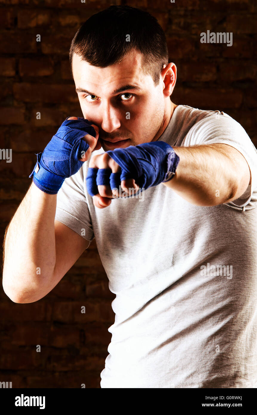 Portrait angry muscular mma fighter hi-res stock photography and images ...