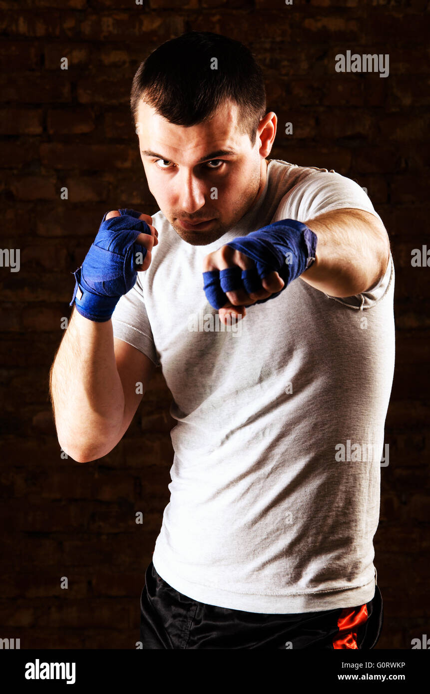 Portrait angry muscular mma fighter hi-res stock photography and images ...