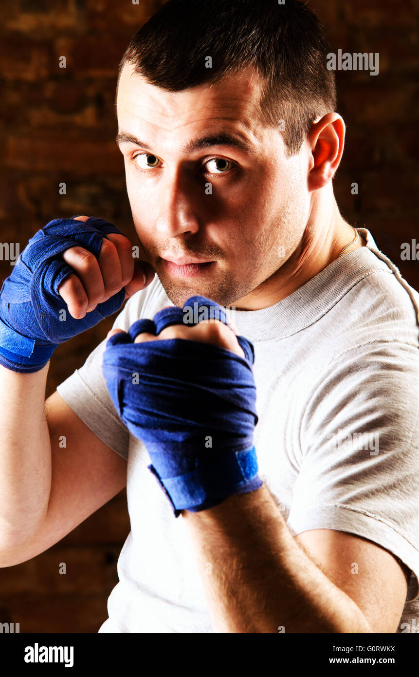 Portrait angry muscular mma fighter hi-res stock photography and images ...