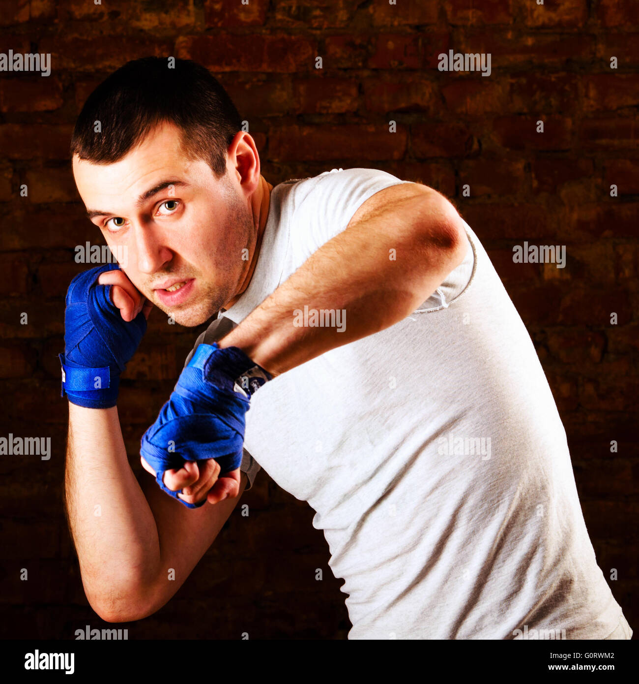 Portrait angry muscular mma fighter hi-res stock photography and images ...