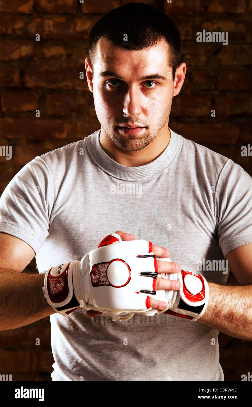 Portrait angry muscular mma fighter hi-res stock photography and images ...