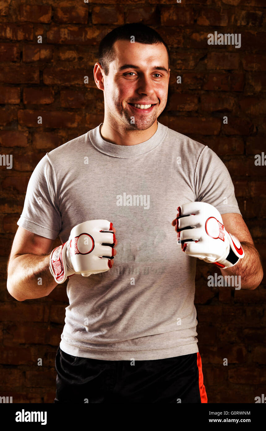 Portrait angry muscular mma fighter hi-res stock photography and images ...