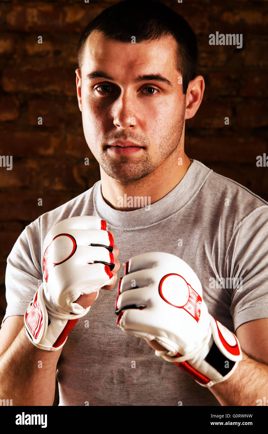 Portrait angry muscular mma fighter hi-res stock photography and images ...