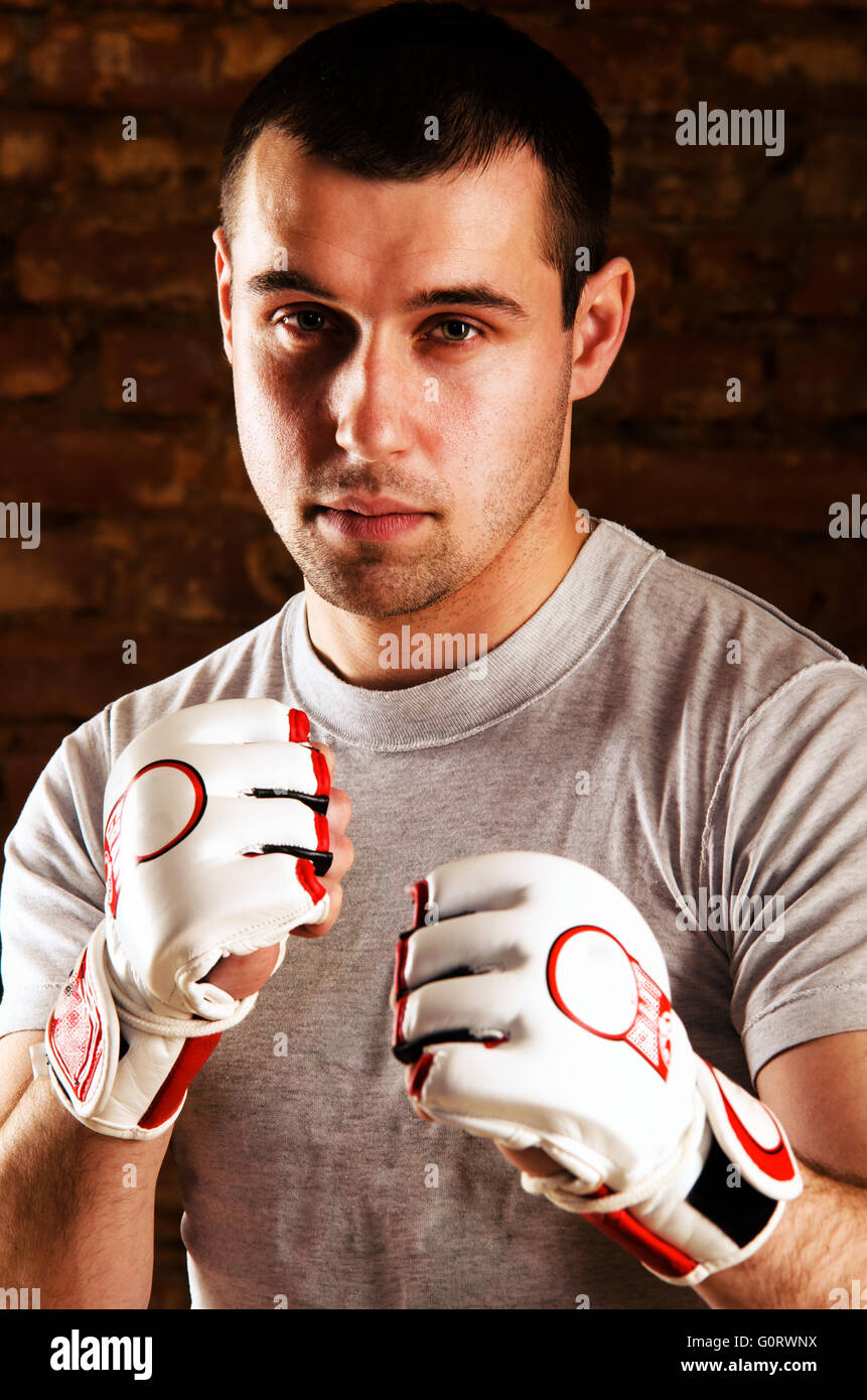 Portrait angry muscular mma fighter hi-res stock photography and images ...