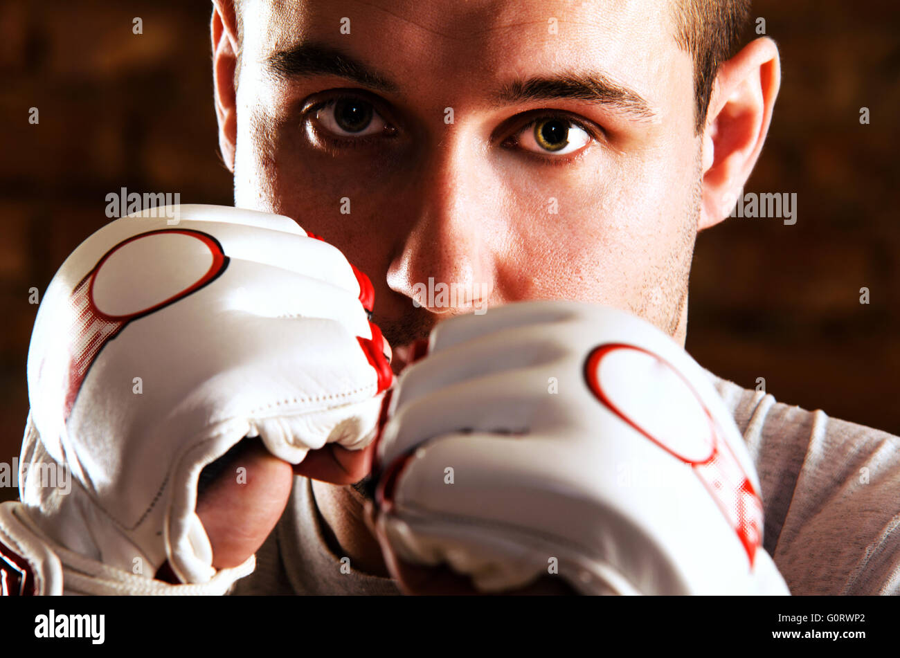 Portrait angry muscular mma fighter hi-res stock photography and images ...
