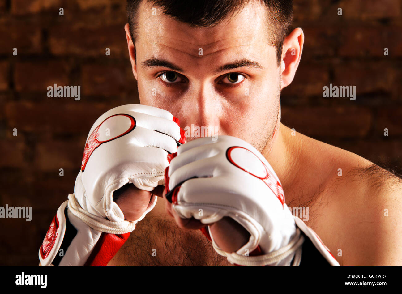 Portrait angry muscular mma fighter hi-res stock photography and images ...