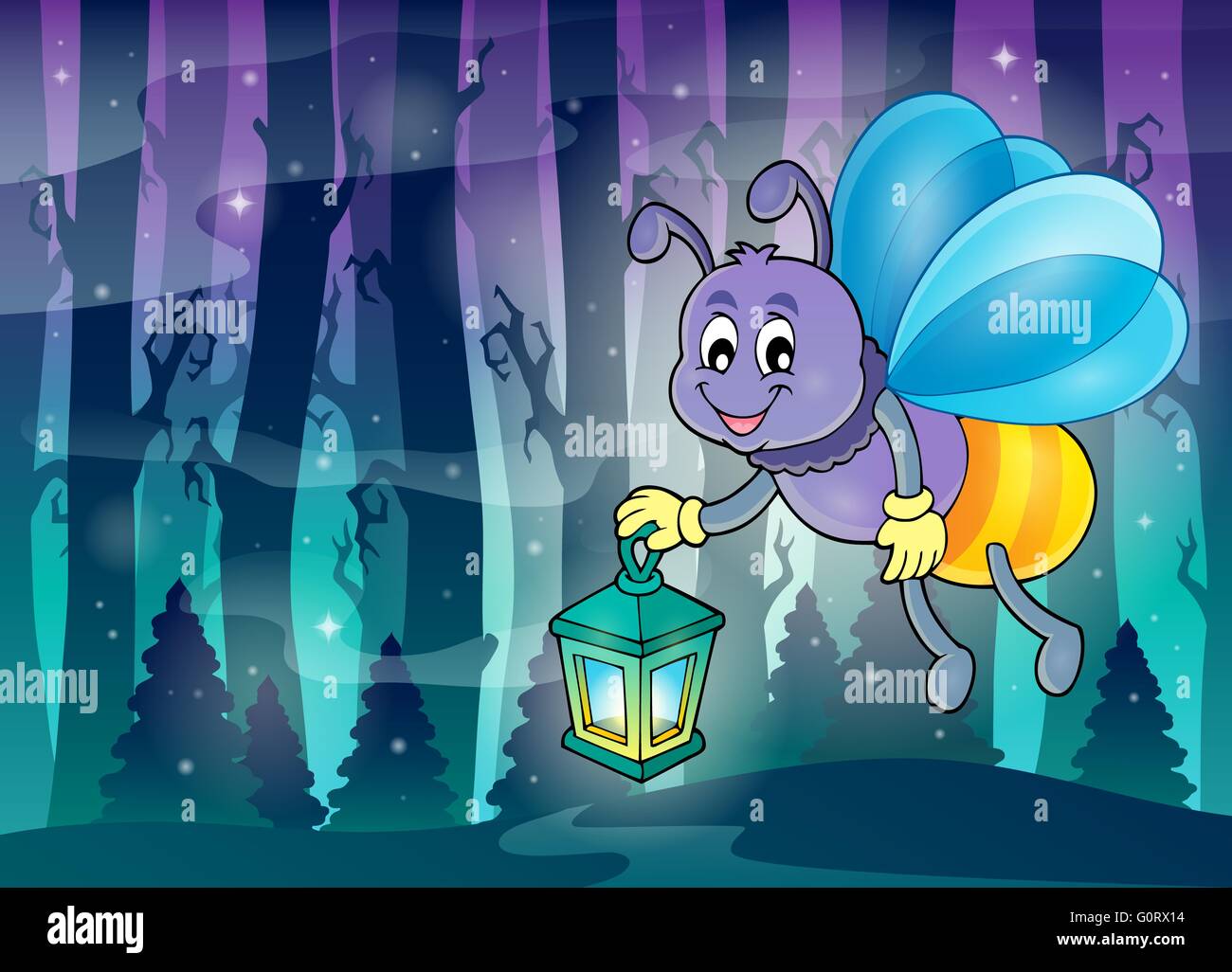 Firefly with lantern theme image 3 - picture illustration Stock Photo ...