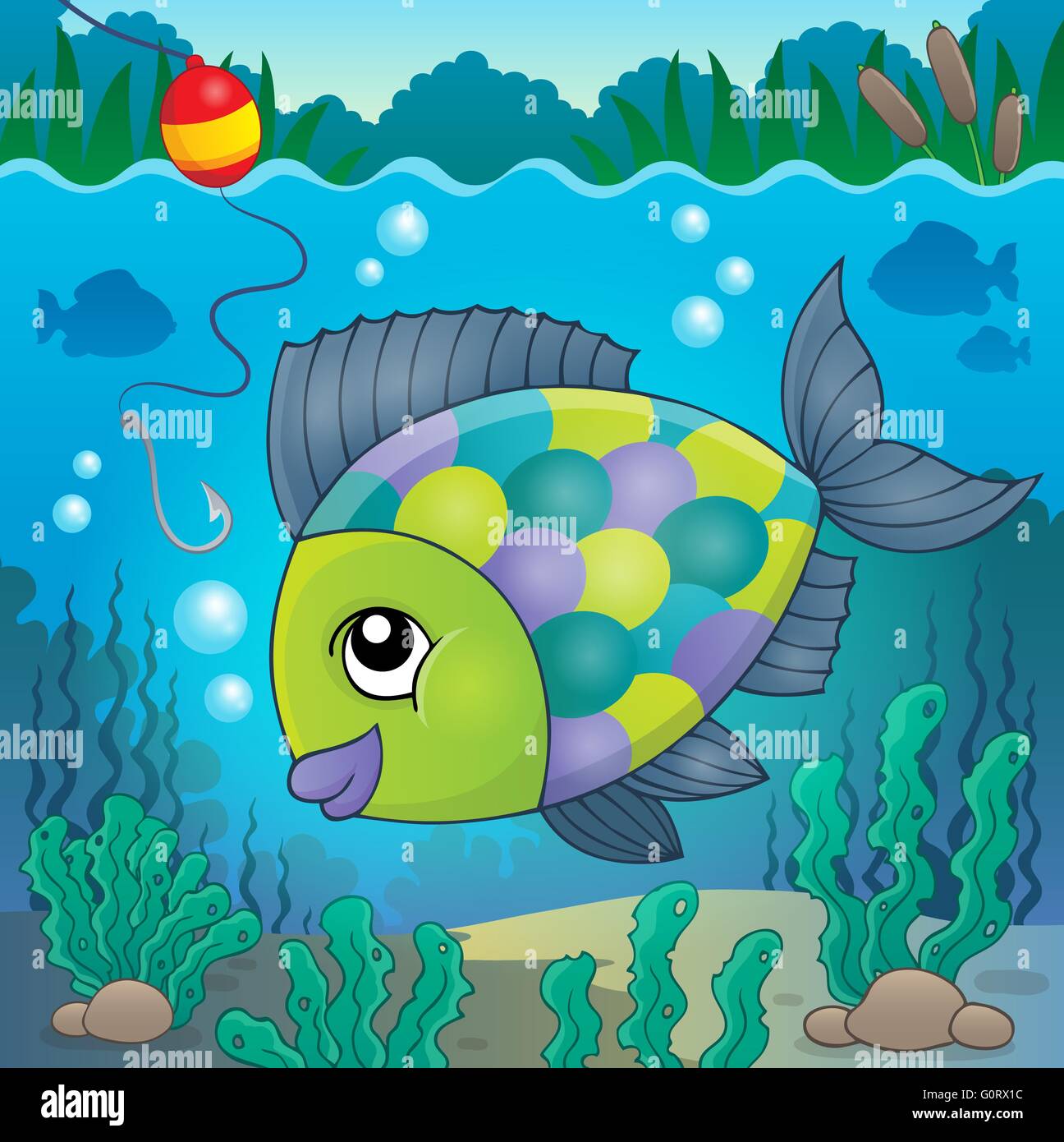 Freshwater fish topic image 3 - picture illustration Stock Photo - Alamy