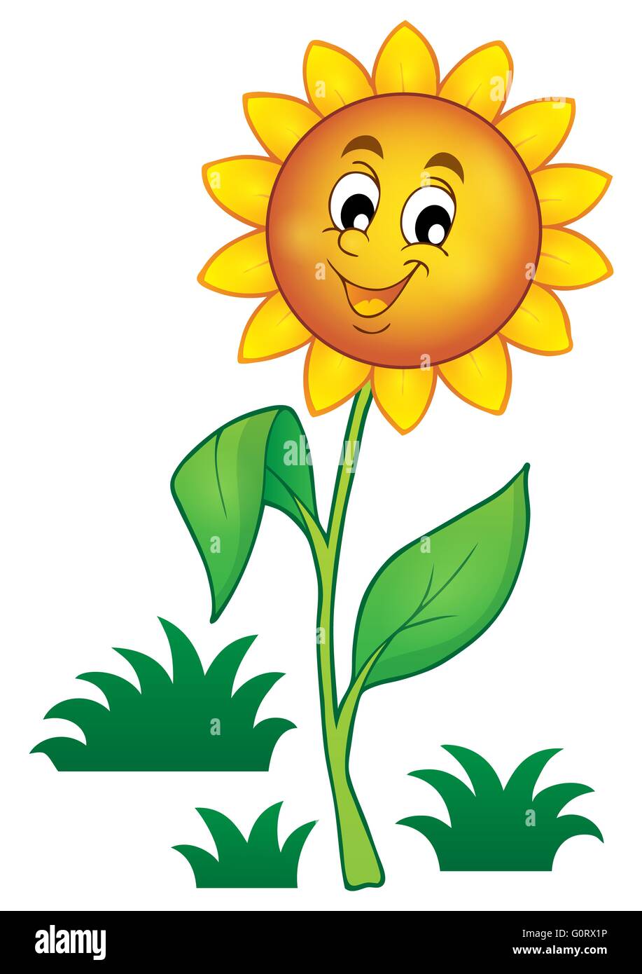 Happy flower theme image 1 - picture illustration Stock Photo - Alamy