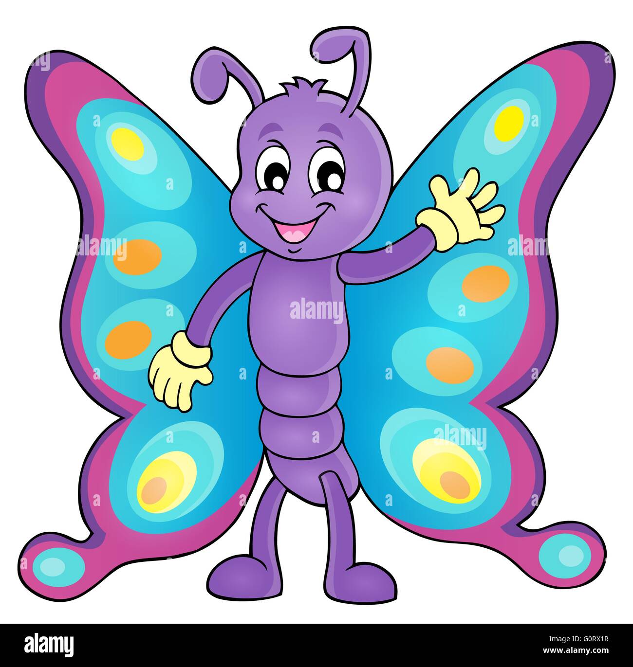 Cheerful butterfly theme image 1 - picture illustration Stock Photo - Alamy