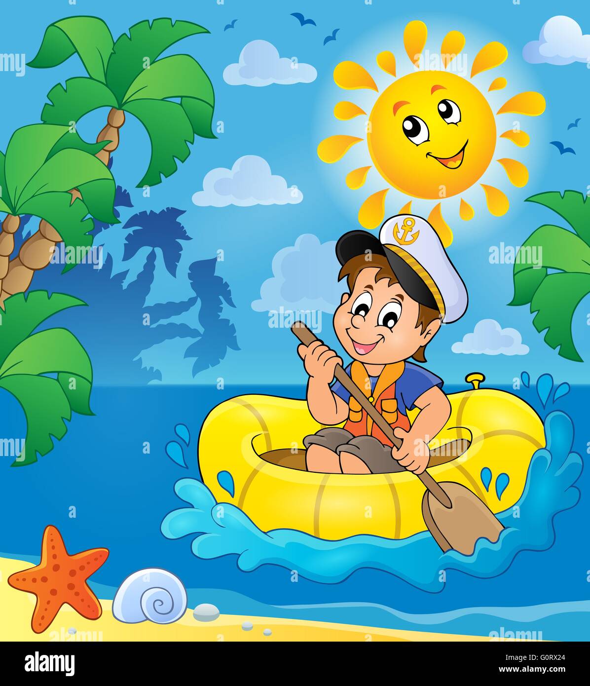 Little sailor theme image 2 - picture illustration Stock Photo - Alamy