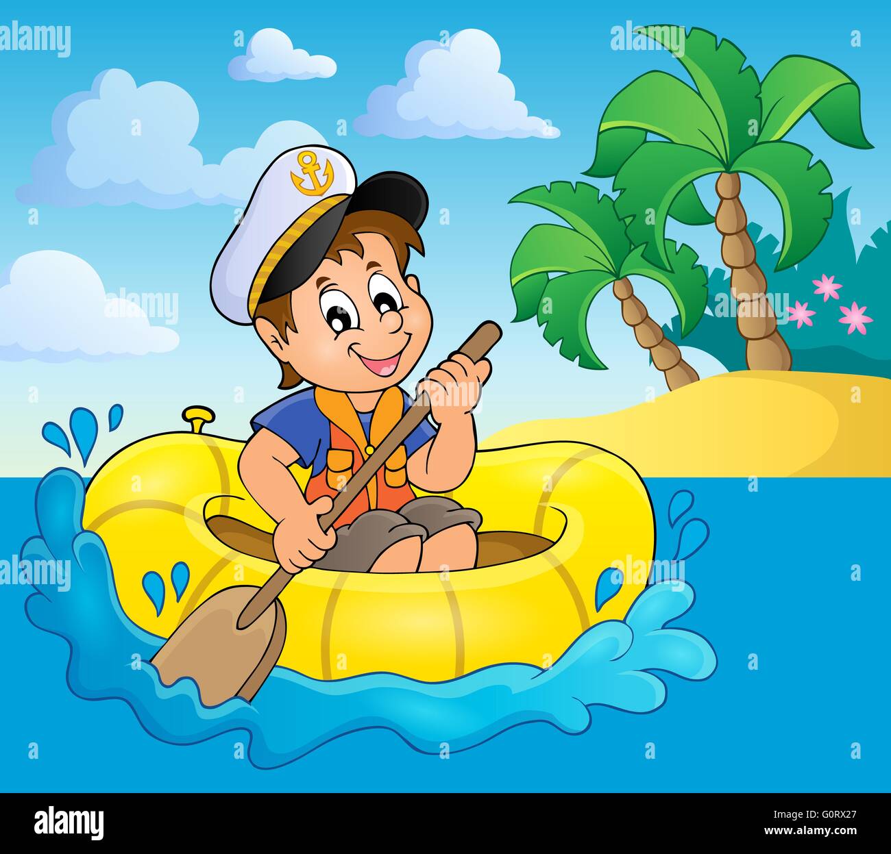 Little sailor theme image 4 - picture illustration Stock Photo - Alamy