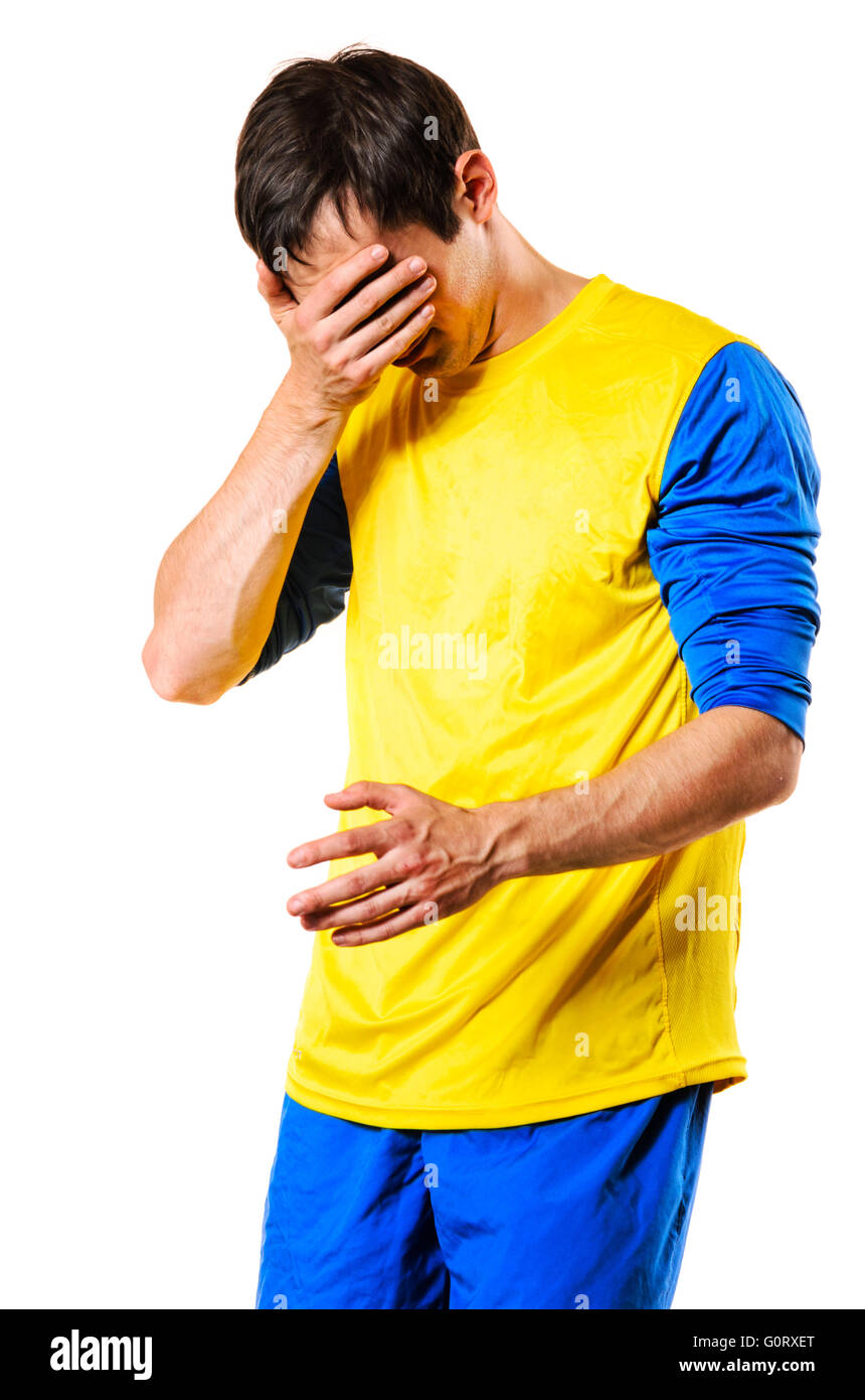 Boy unhappy football player hi-res stock photography and images - Alamy