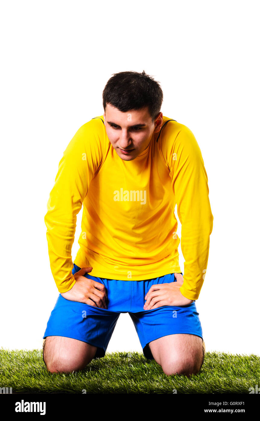 Boy unhappy football player hi-res stock photography and images - Alamy