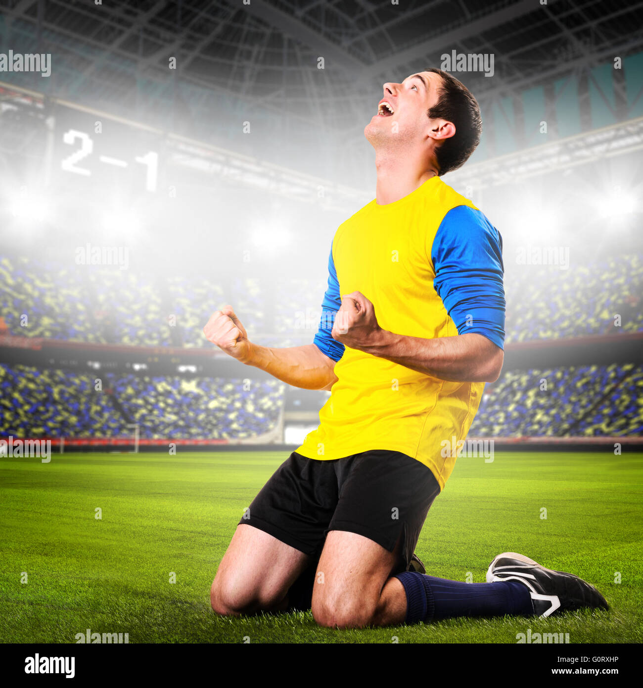 Soccer football player goal field hi-res stock photography and images ...