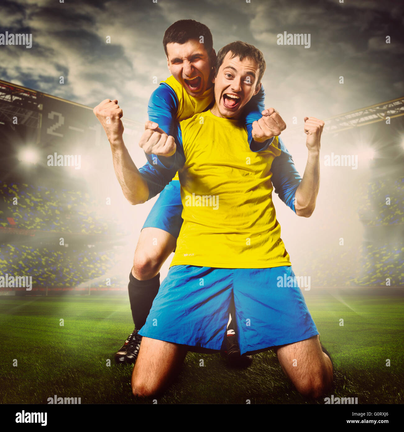 Sport football players team celebrating hi-res stock photography and ...
