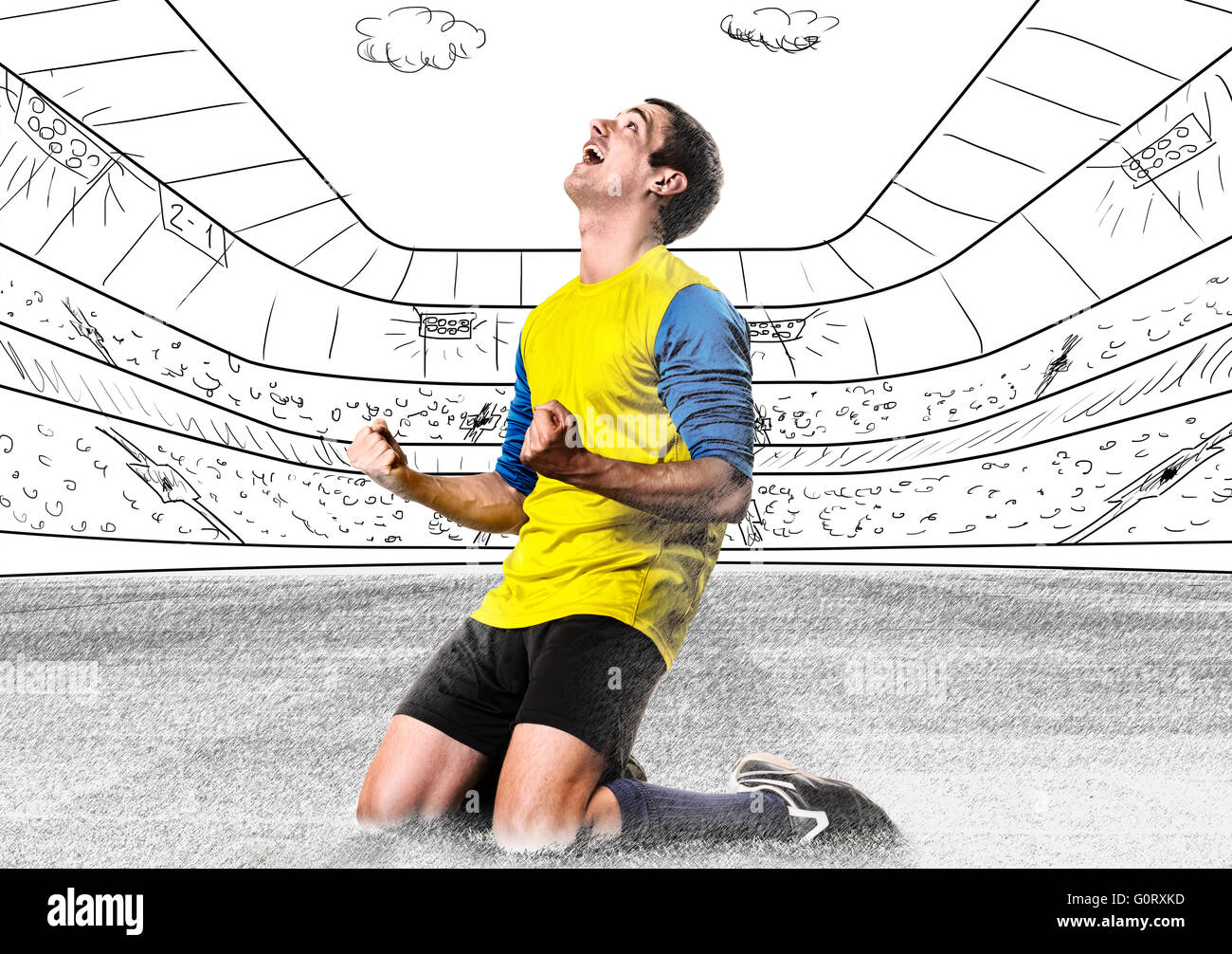 Football player celebrating goal hi-res stock photography and images ...